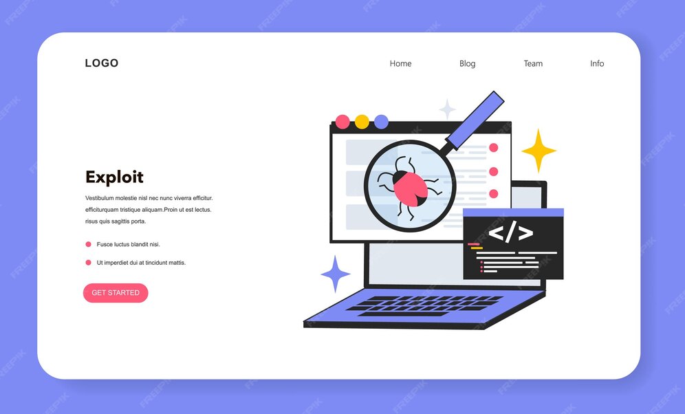 Premium Vector | Exploit software tool web banner or landing page Software bug or vulnerability ...