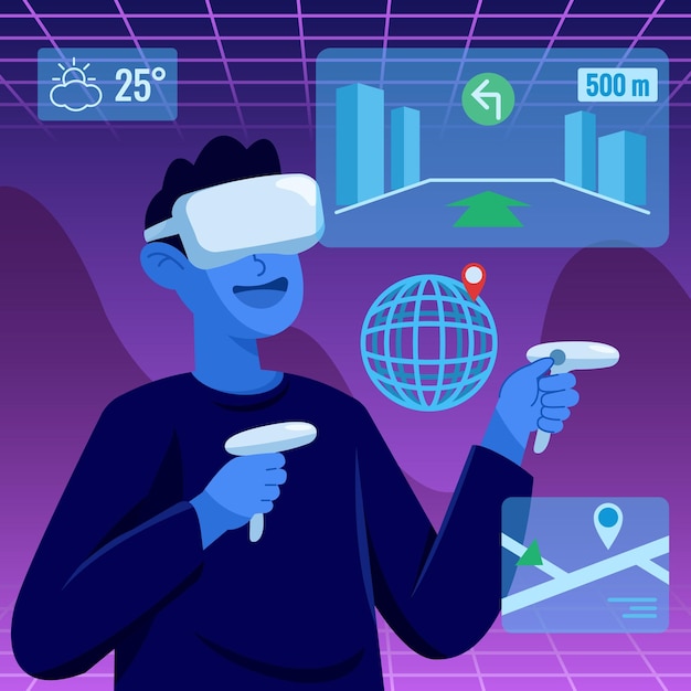 Premium Vector | Exploring Augmented Reality Premium Vector | Exploring Augmented Reality
