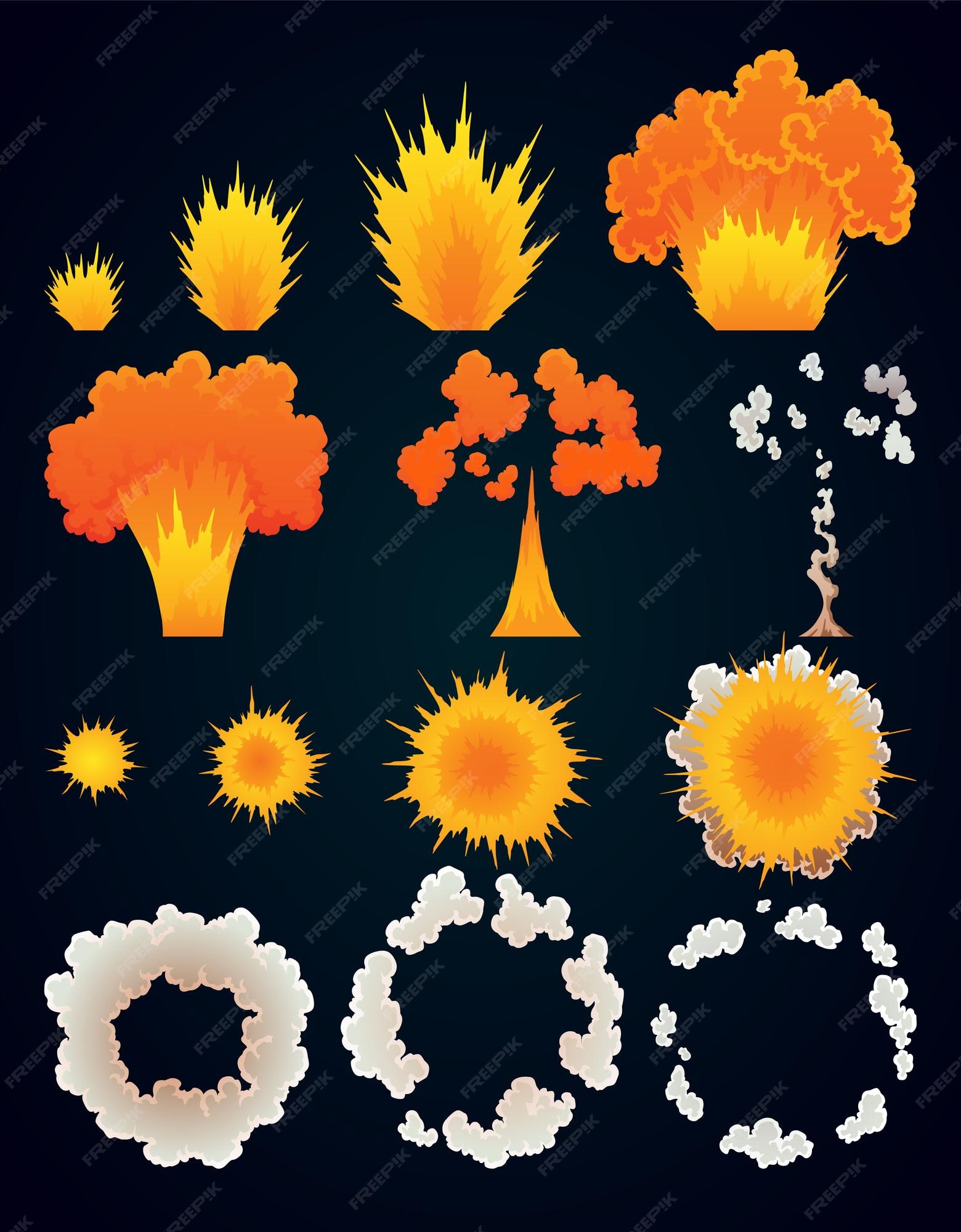 Premium Vector | Explosion animation animation for game of the explosion effect cartoon ...