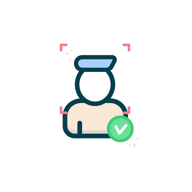 Premium Vector | Face recognition vector icon verification Premium Vector | Face recognition vector icon verification