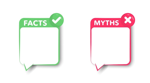 Premium Vector | Facts vs Myths True or false facts banners Premium Vector | Facts vs Myths True or false facts banners