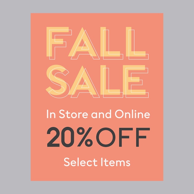 Premium Vector | Fall sale 20 off discount promotion poster Premium Vector | Fall sale 20 off discount promotion poster