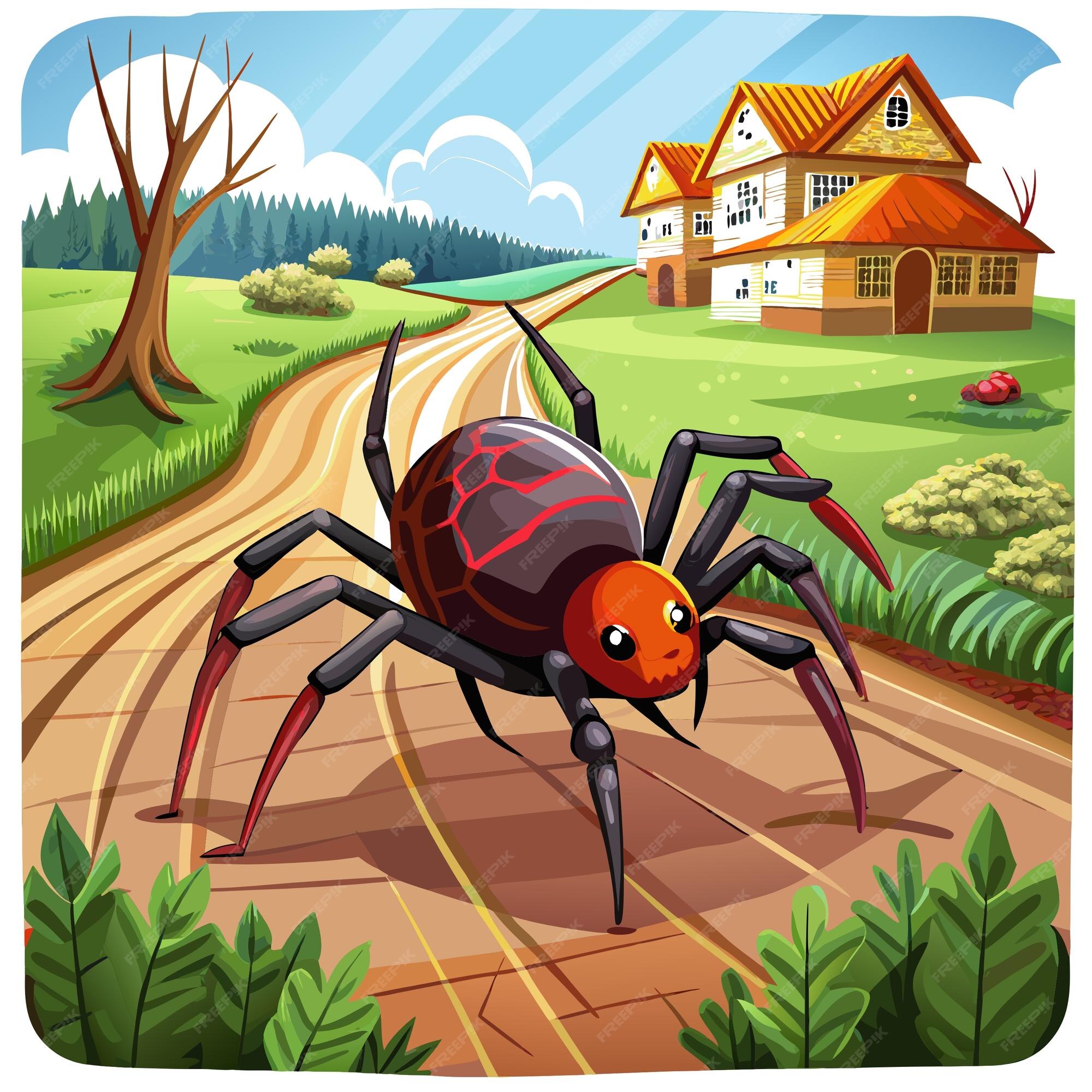 False Widow Spider Terrible Walks Farm Vector Premium Ai Generated Vector
