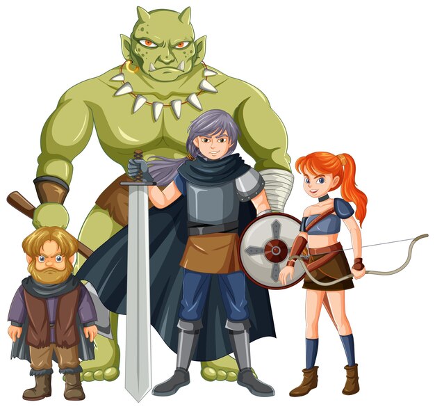 Free Vector | Fantasy cartoon characters set Free Vector | Fantasy cartoon characters set