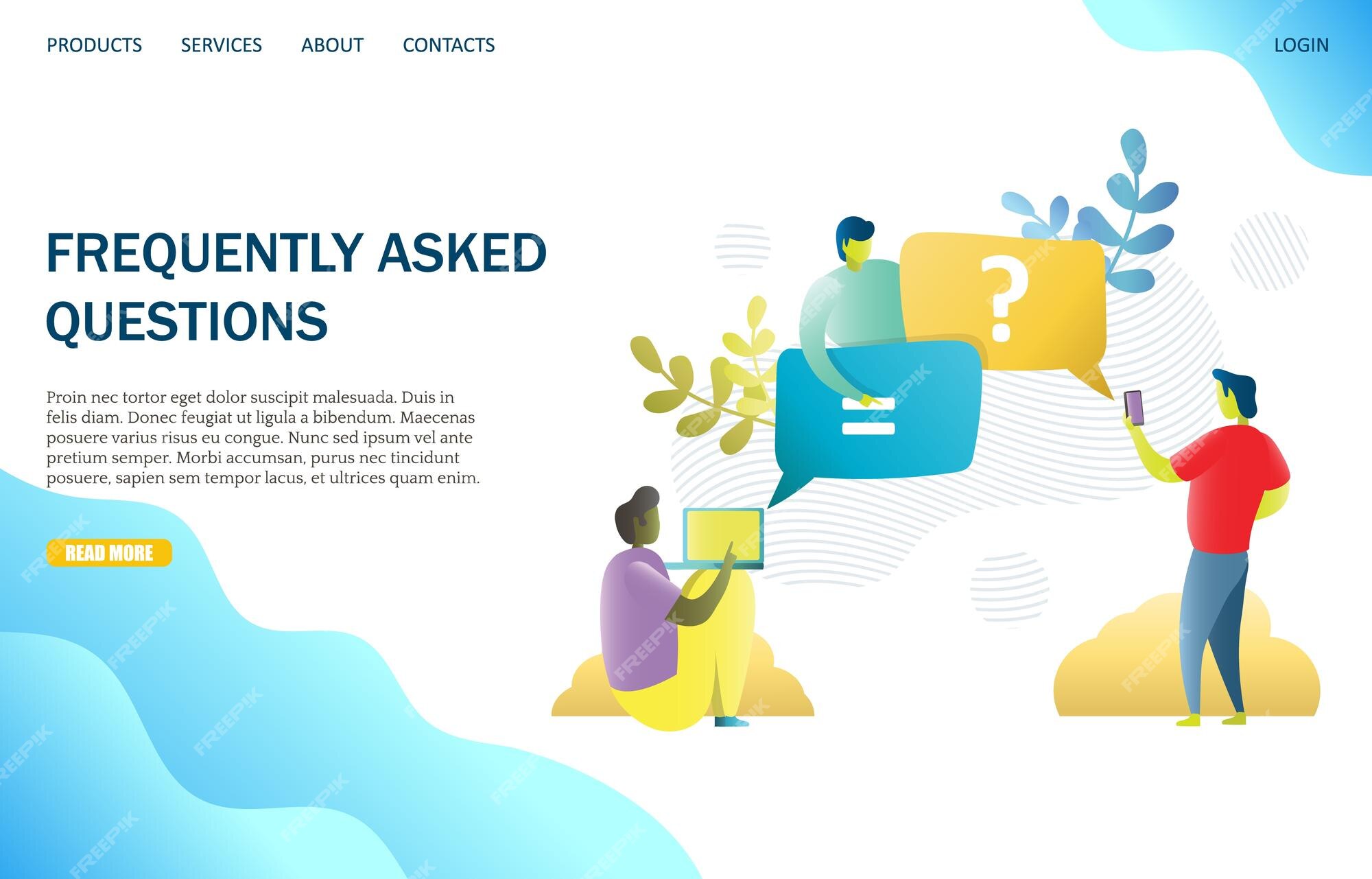Premium Vector | FAQ vector website landing page design template Premium Vector | FAQ vector website landing page design template