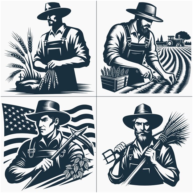 Premium Vector | Farmer dad vector agricultural vector Premium Vector | Farmer dad vector agricultural vector