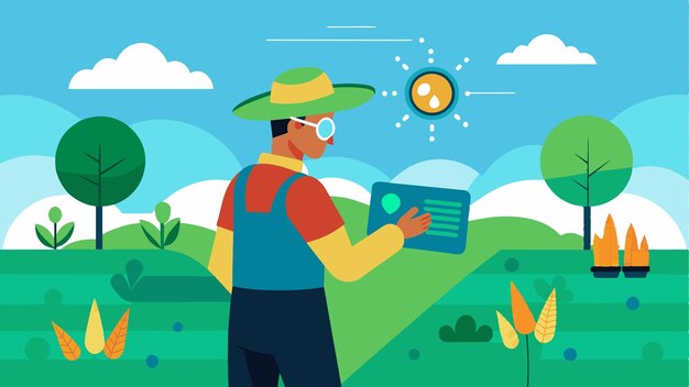 Premium Vector | A farmer using augmented reality glasses to visualize ... Premium Vector | A farmer using augmented reality glasses to visualize ...
