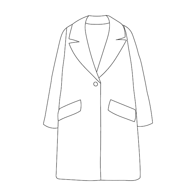 Premium Vector Fashionable Outerwear Coat Sketch Contour