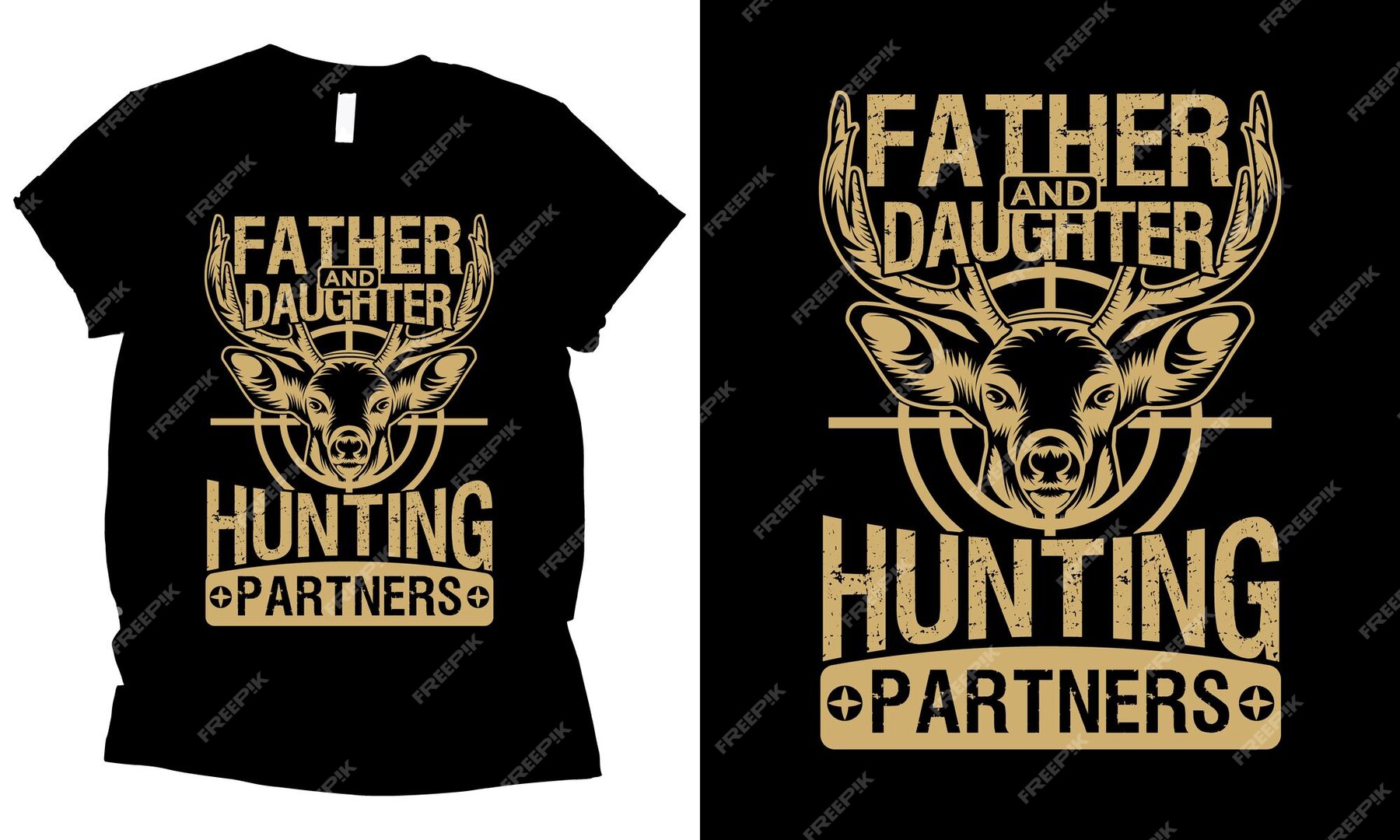 Premium Vector Father And Daughter Hunting Partners T Shirt Design