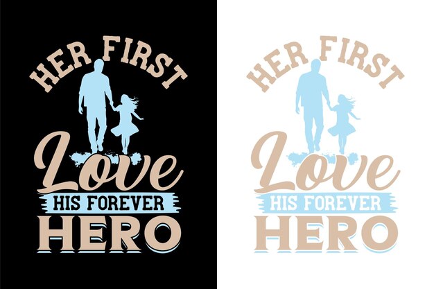 Premium Vector Father And Daughter Tshirt Design Vector Illustration