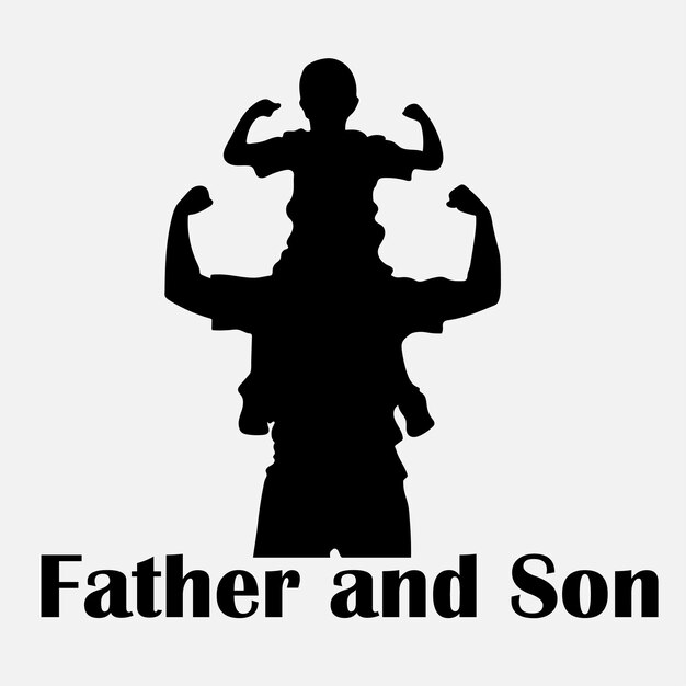 Premium Vector Father And Son Silhouette Vector Illustration