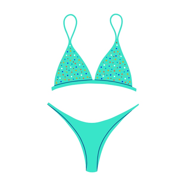 Женский купальник Bikinivector плоская иллюстрация мультфильма Премиум векторы