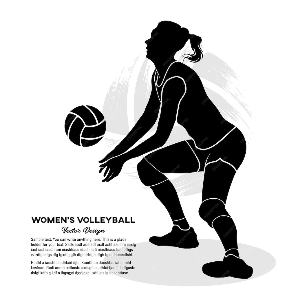 Premium Vector Female Volleyball Player Passing The Ball Vector Illustration