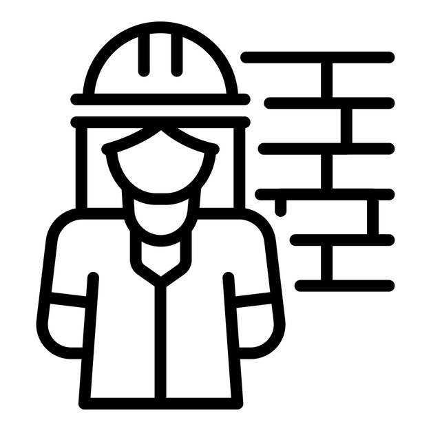 Premium Vector Female Worker Icon Outline Vector Woman Engineer