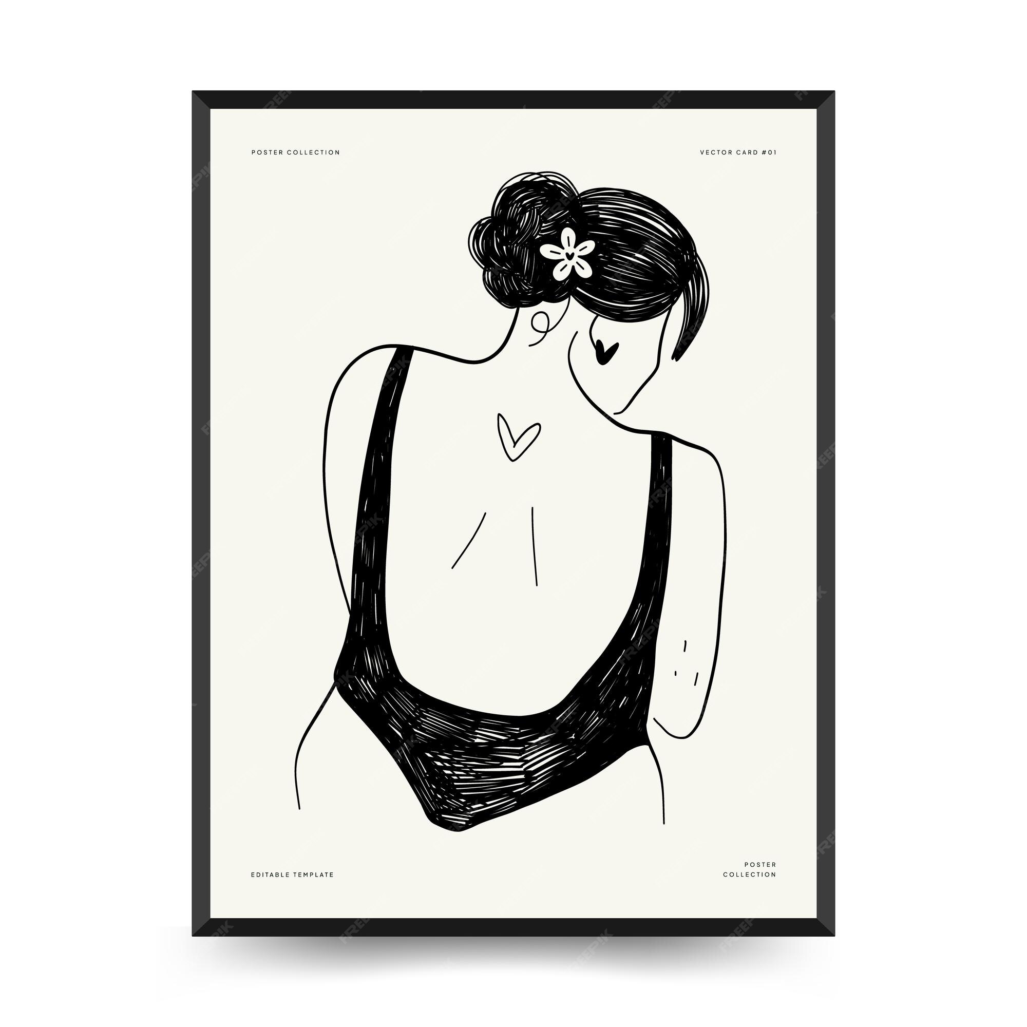 Premium Vector Feminism Body Positive Poster Template Wall Art With Minimalistic Female