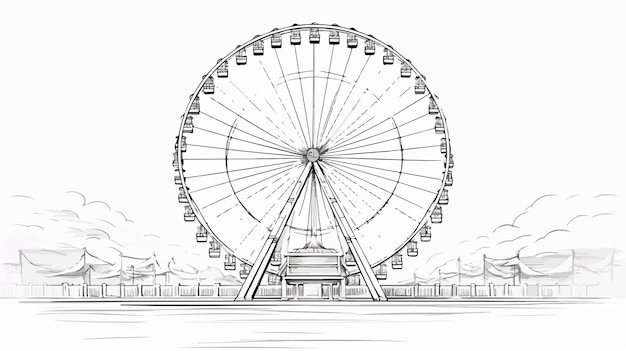 Ferris Wheel Sketch Style Vector Illustration | Premium AI-generated vector Ferris Wheel Sketch Style Vector Illustration | Premium AI-generated vector