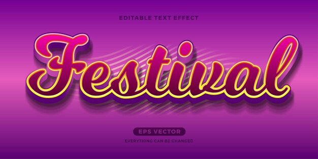 Premium Vector | Festival modern editable text effect vector Premium Vector | Festival modern editable text effect vector