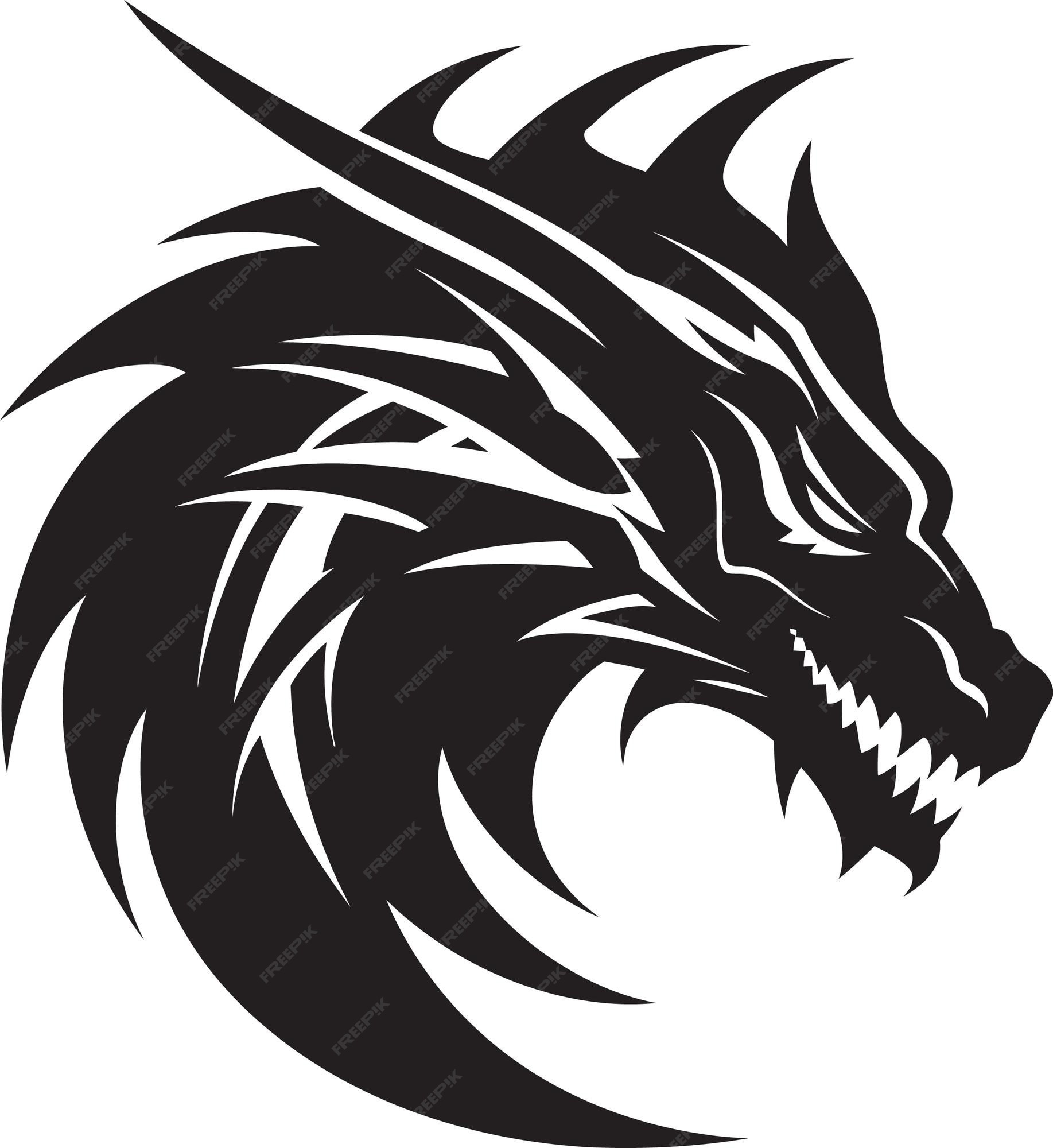 Premium Vector | Fierce elegance vector artistry of the inky dragon ... Premium Vector | Fierce elegance vector artistry of the inky dragon ...