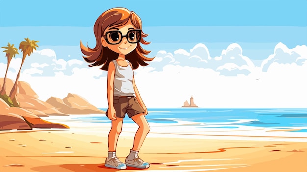 Fierce Girl at Beach Stock Vector Cartoon | Premium AI-generated vector Fierce Girl at Beach Stock Vector Cartoon | Premium AI-generated vector