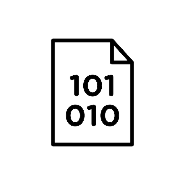 Premium Vector | File Binary icon isolated on white background Premium Vector | File Binary icon isolated on white background