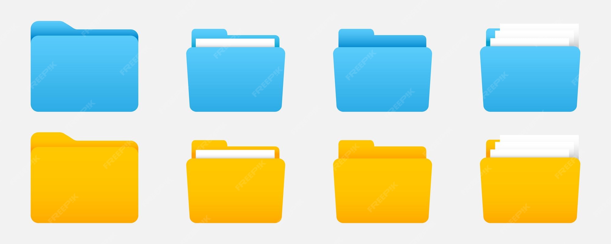 Premium Vector File Folder Icon Set Folder With Files Icons Vector