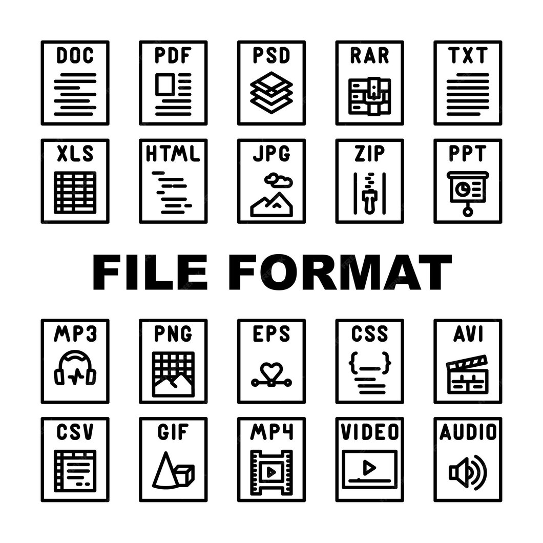 Premium Vector File Format Document Icons Set Vector Presentation Web