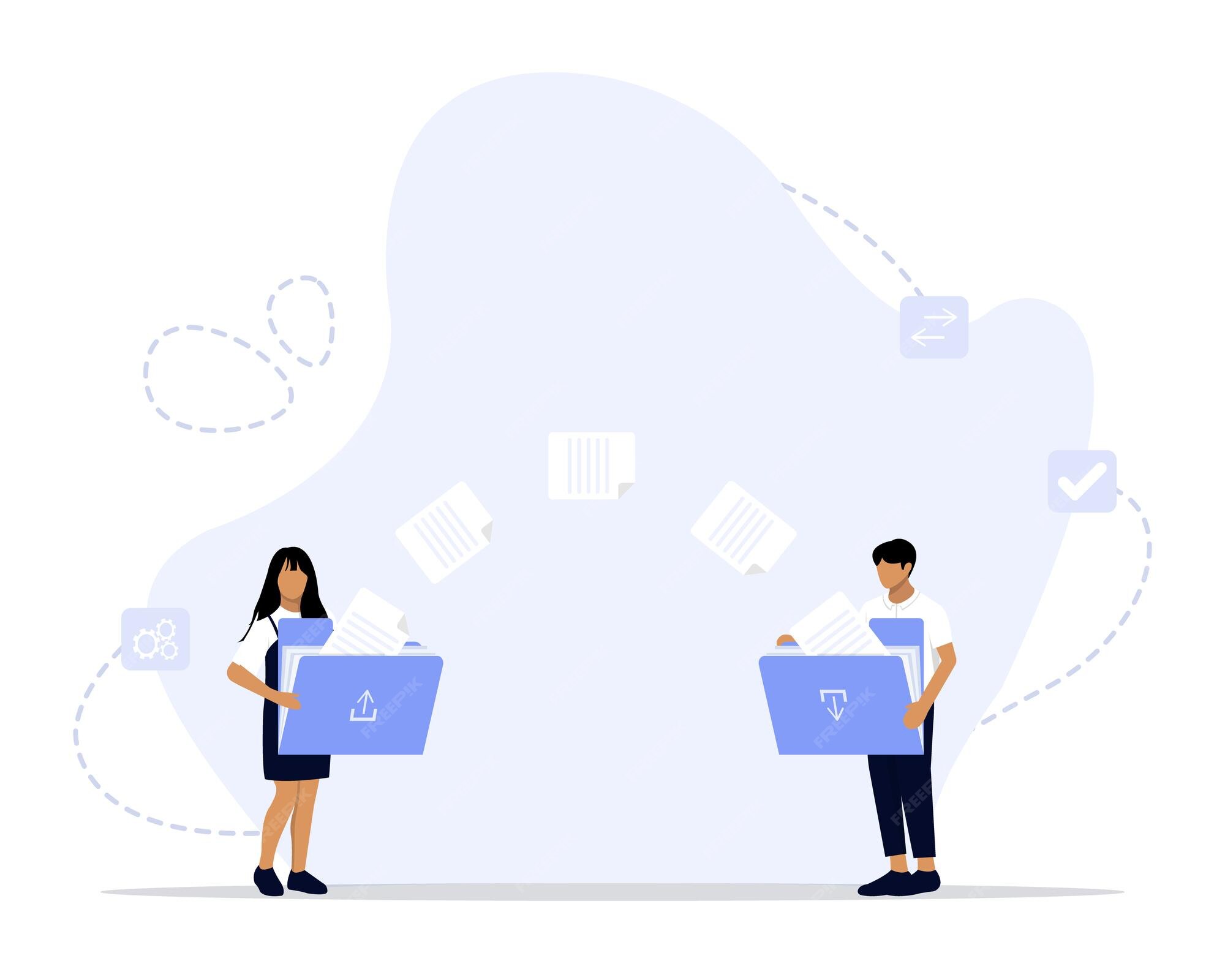 Premium Vector | File transfer concept illustration Premium Vector | File transfer concept illustration