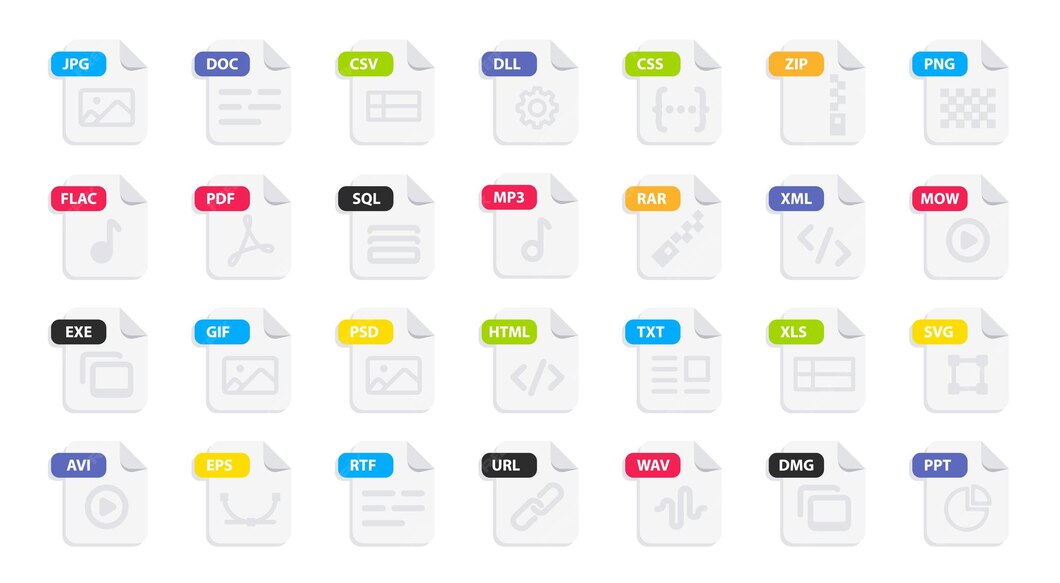 Premium Vector | File type icon set popular files format and document ...