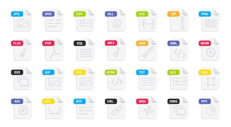 Premium Vector File Type Icon Set Popular Files Format And Document In Flat Style Design