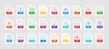 Premium Vector | File type icon set popular files format and document ...