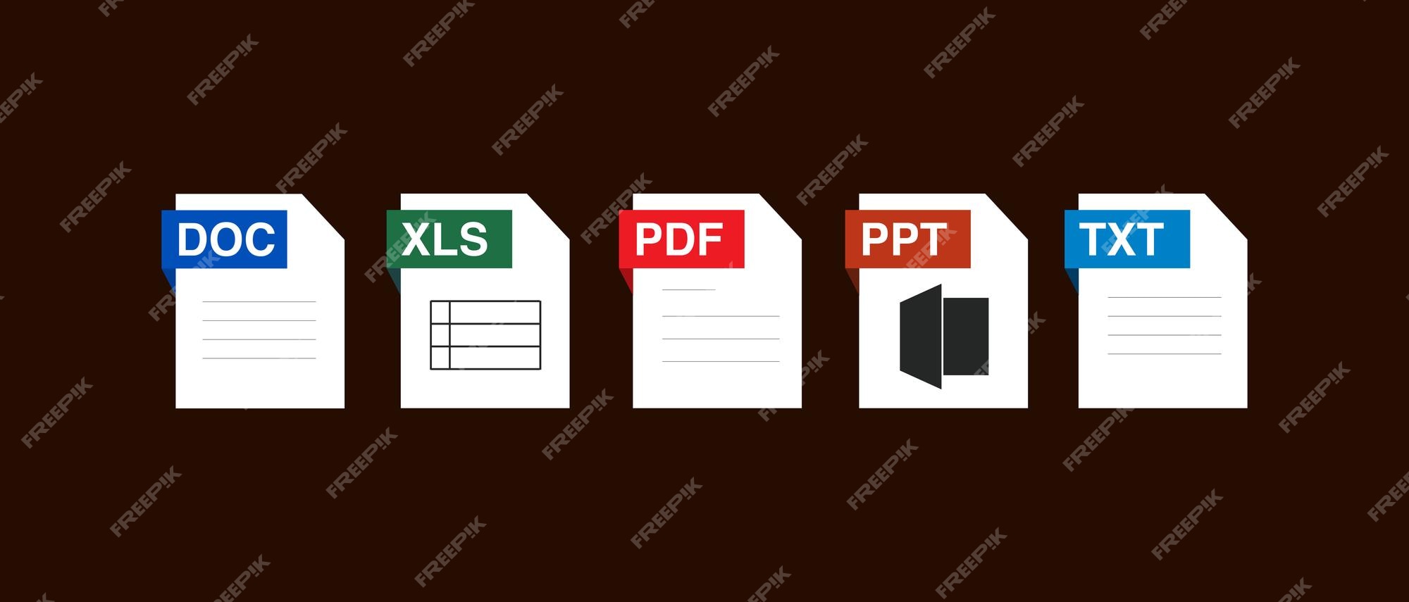 Premium Vector File Type Icons File Formats In Flat Design File And Documents Extensions Icons