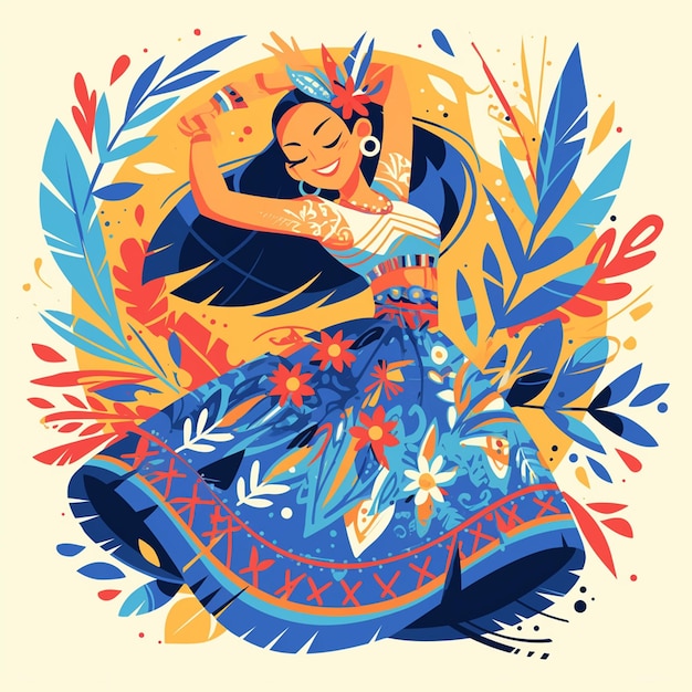 Filipino Pangalay Dance Patterns With Graceful Movements Premium Ai Generated Vector