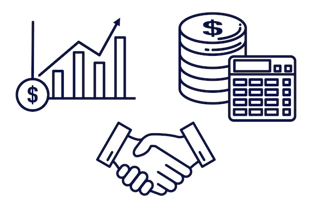 Premium Vector | Finance simple line icon set Premium Vector | Finance simple line icon set