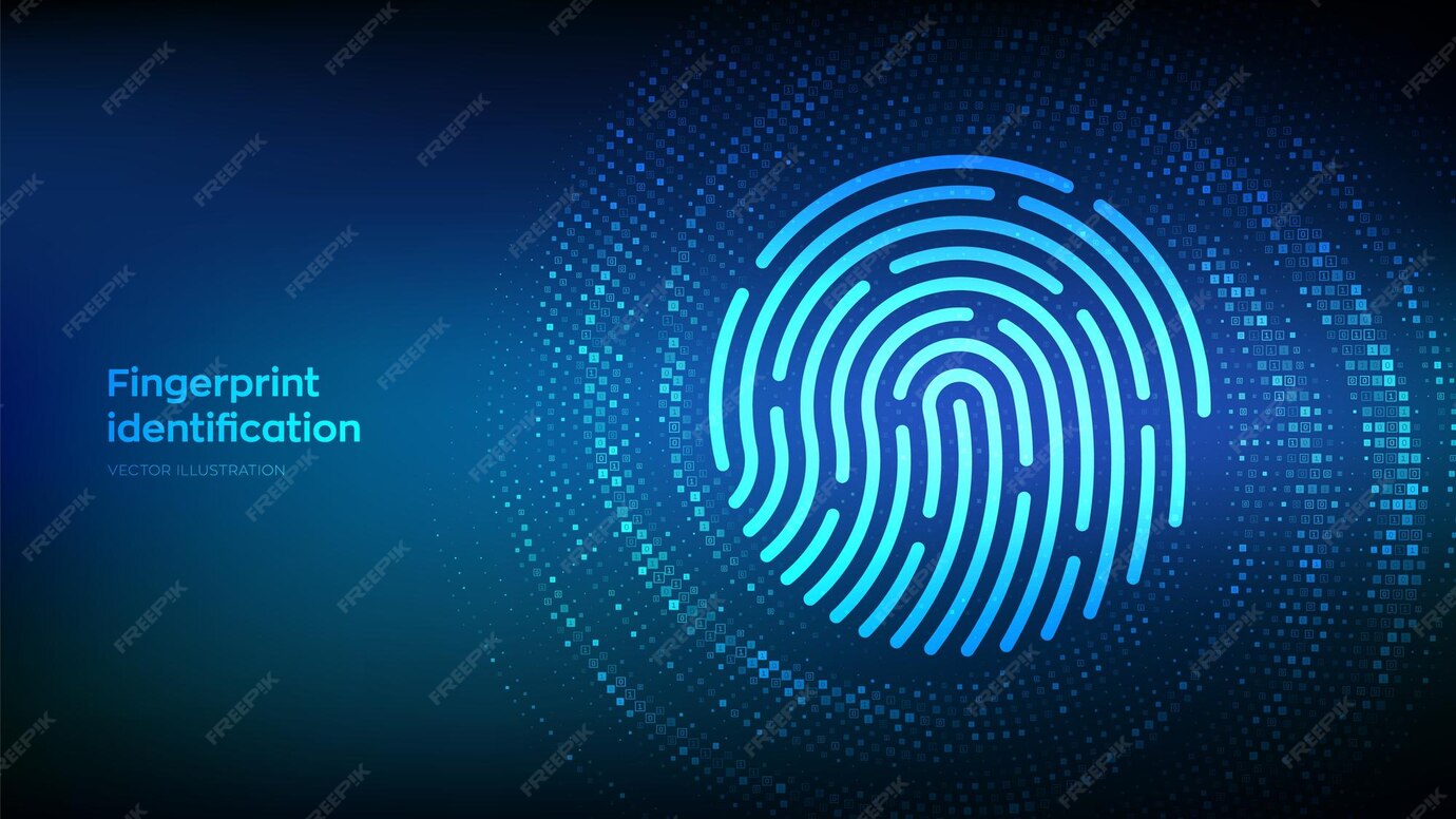 Premium Vector Fingerprint Biometrics Identification And Approval Password Control Through