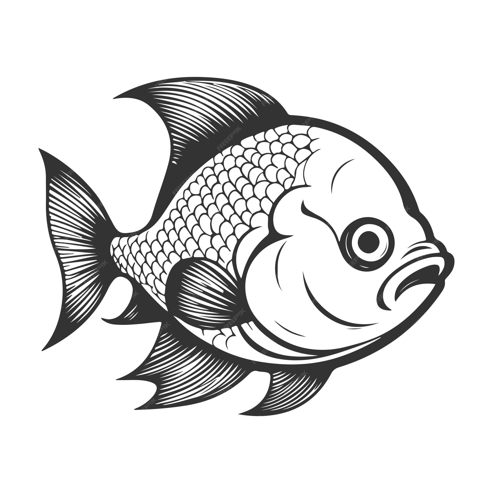 Premium Vector | Fish illustration black and white vector collection ... Premium Vector | Fish illustration black and white vector collection ...