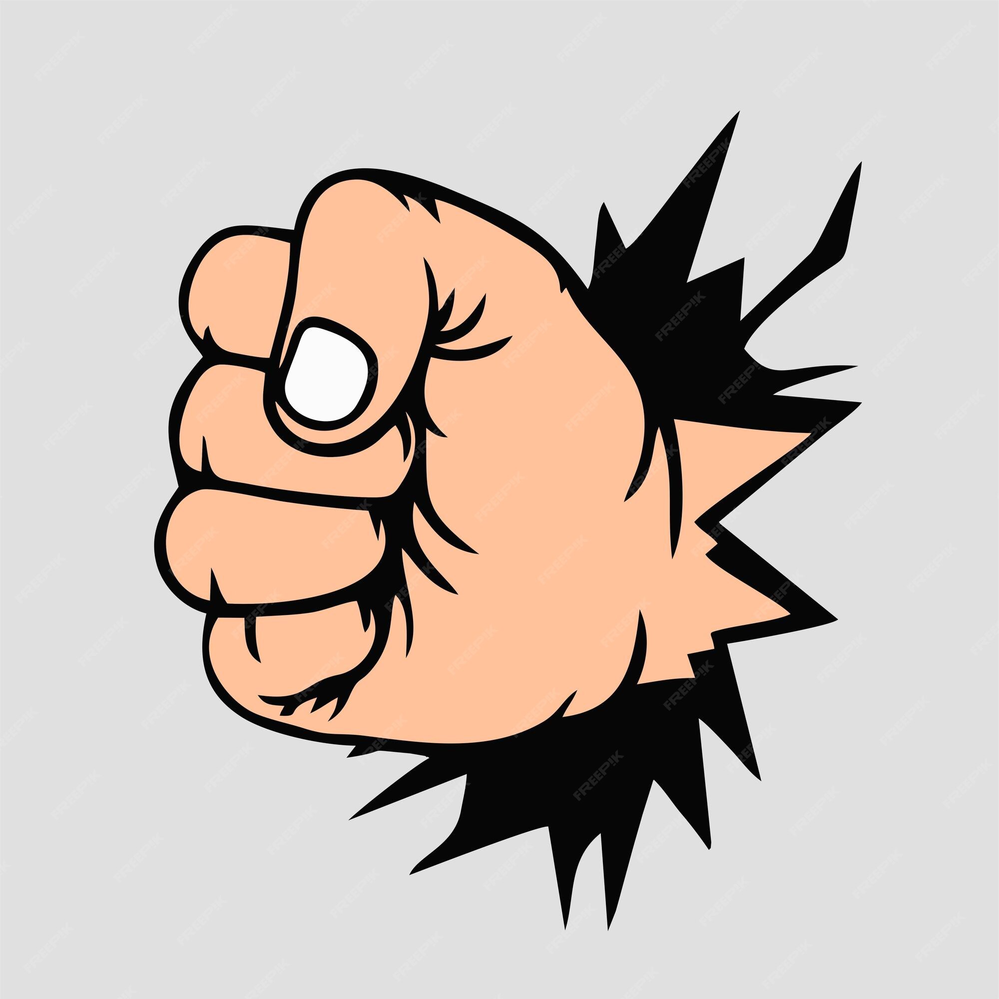 Premium Vector A Fist Punching Through A Hole In The Wall