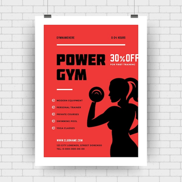 Premium Vector Fitness Center Flyer Modern Typographic Layout Event Cover Design Template Size