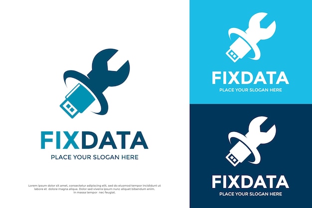 Premium Vector | Fix data vector logo template Premium Vector | Fix data vector logo template