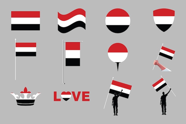 Premium Vector Flag Of Yemen Set Original And Simple Yemen Flag