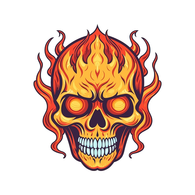 Premium Vector | Flaming skull vector clip art illustration Premium Vector | Flaming skull vector clip art illustration
