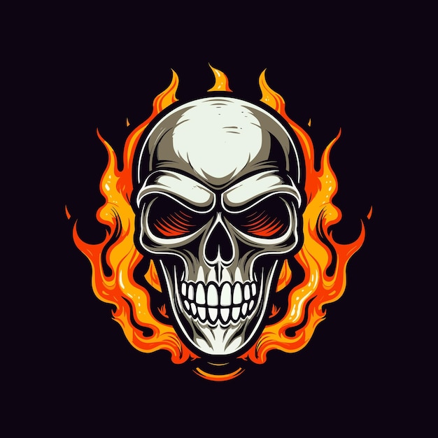 Premium Vector | Flaming skull vector clip art illustration Premium Vector | Flaming skull vector clip art illustration