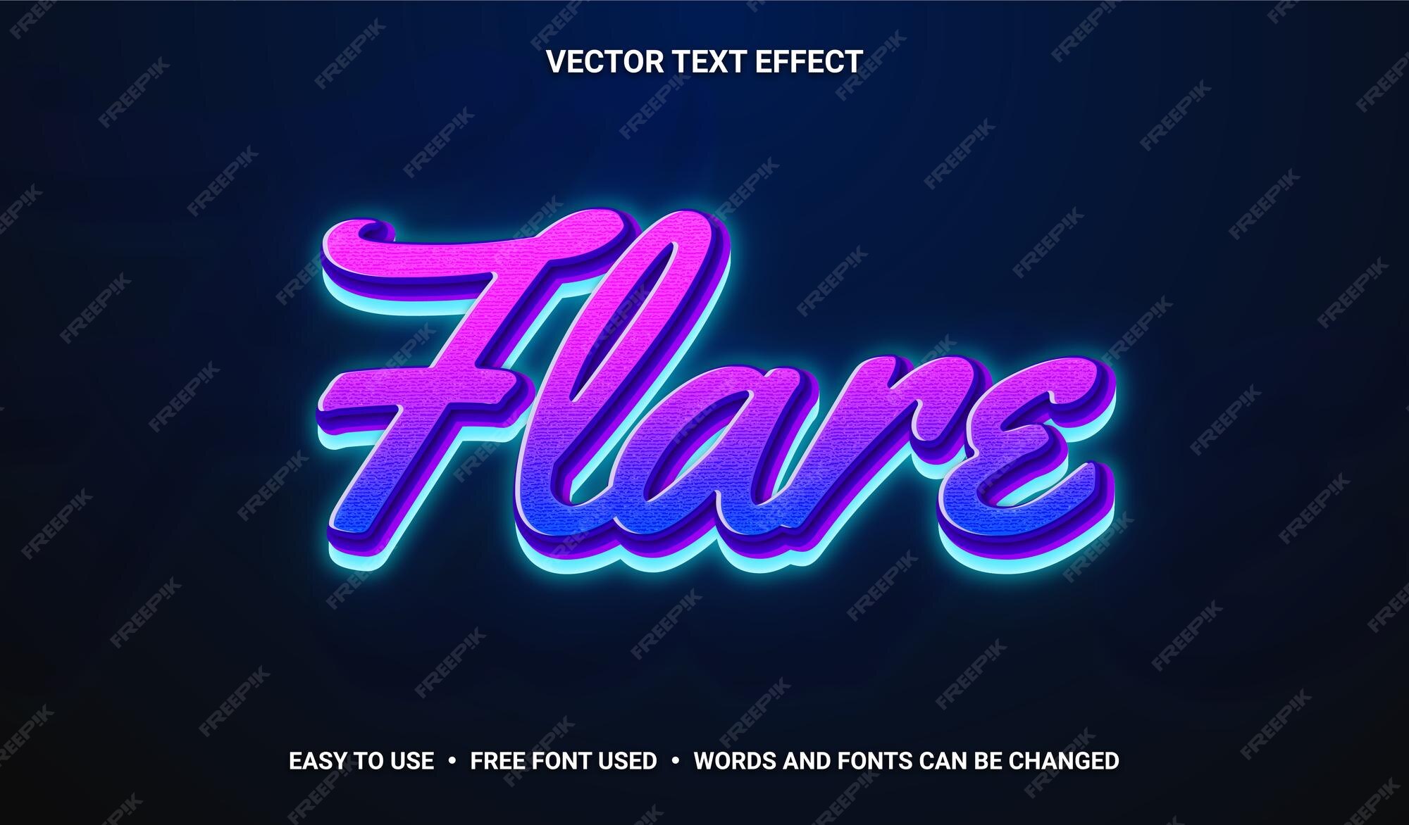 Premium Vector | Flare Editable Vector Text Effect Premium Vector | Flare Editable Vector Text Effect