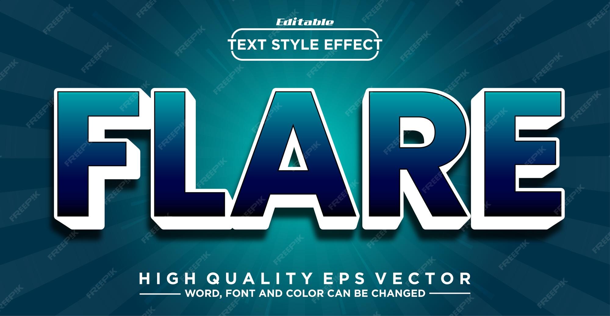 Premium Vector | Flare text style effect editable Premium Vector | Flare text style effect editable