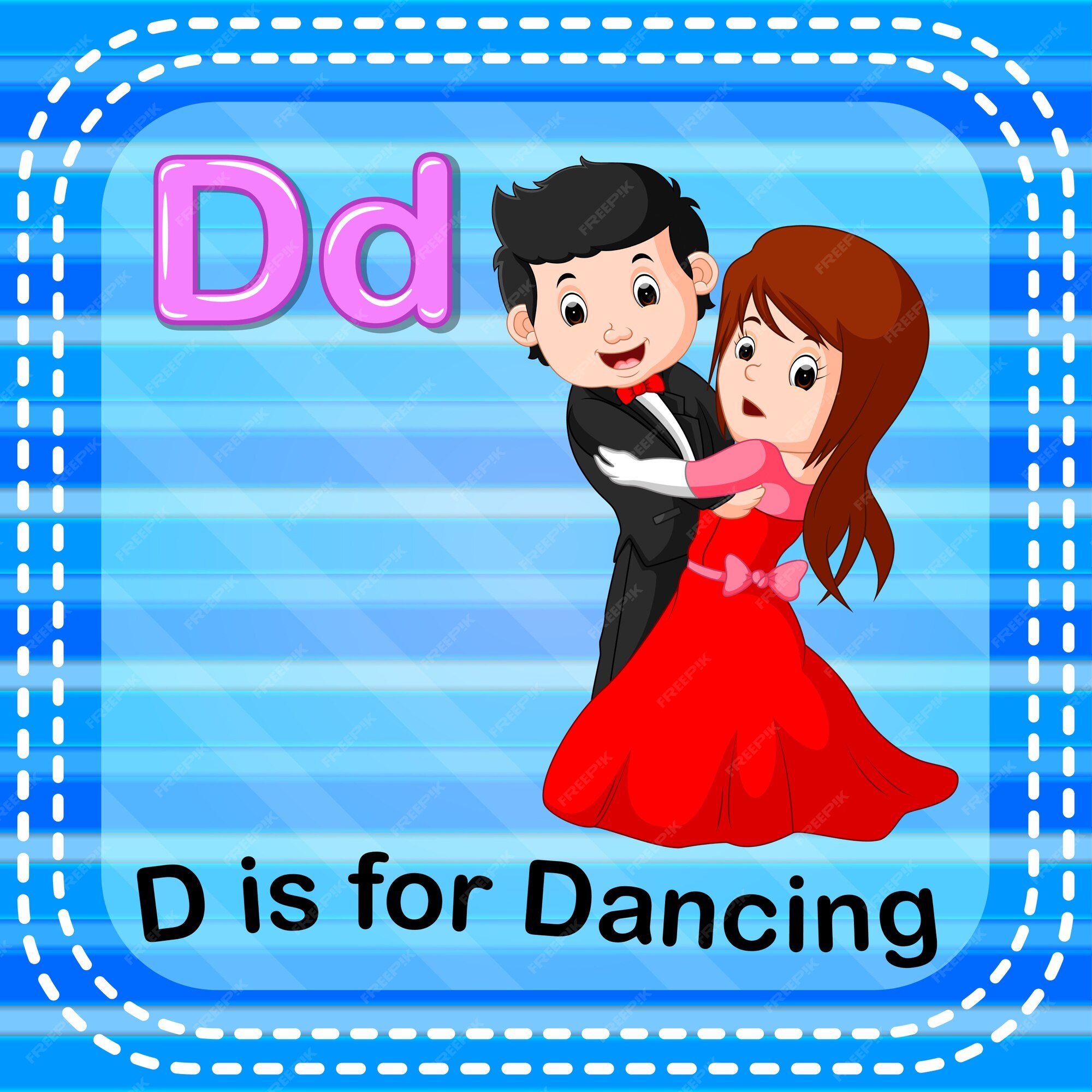 Premium Vector | Flashcard letter d is for dancing Premium Vector | Flashcard letter d is for dancing
