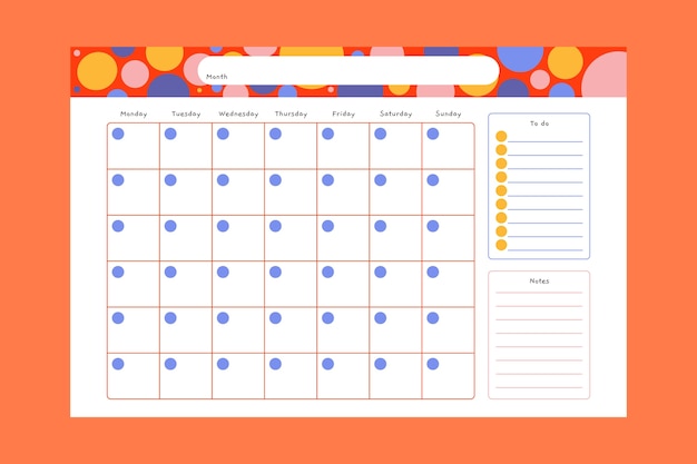 Premium Vector | Flat 2023 monthly calendar template Premium Vector | Flat 2023 monthly calendar template