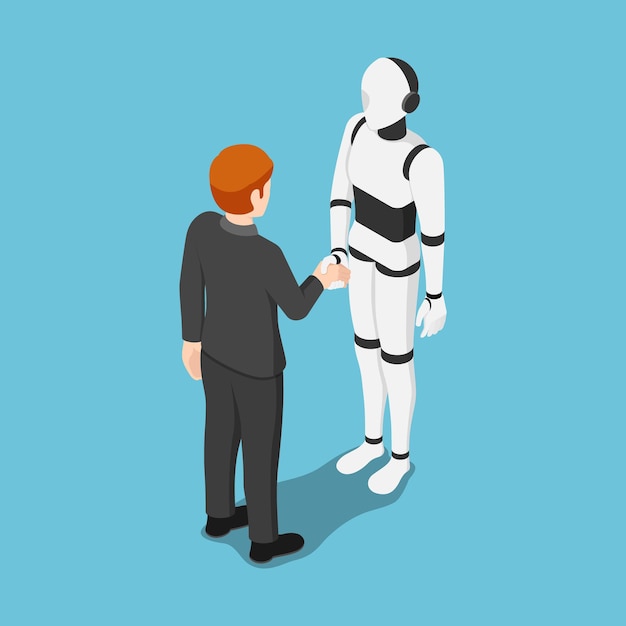 Premium Vector | Flat 3d isometric businessman shake hands with ai ... Premium Vector | Flat 3d isometric businessman shake hands with ai ...