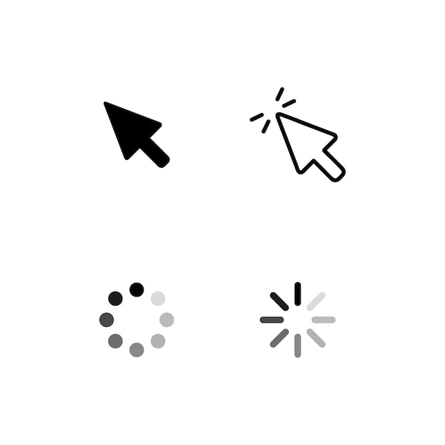 Premium Vector Flat Design Mouse Cursor Set