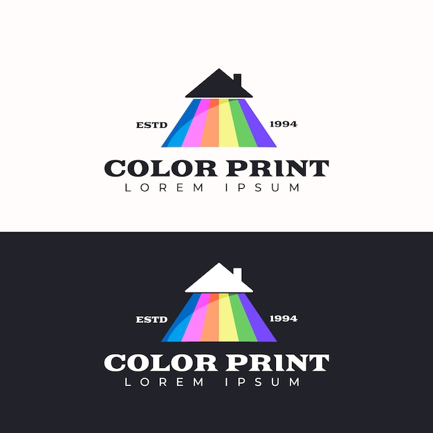 Premium Vector | Flat design printing house logo template Premium Vector | Flat design printing house logo template