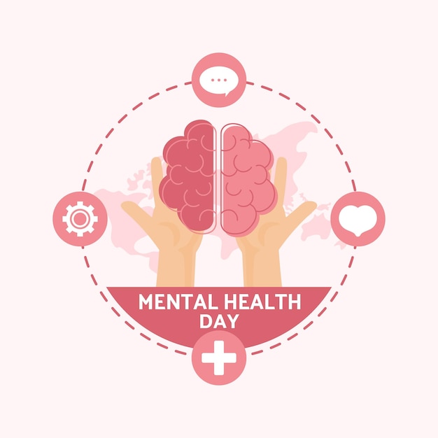 Premium Vector | Flat design world mental health day Premium Vector | Flat design world mental health day