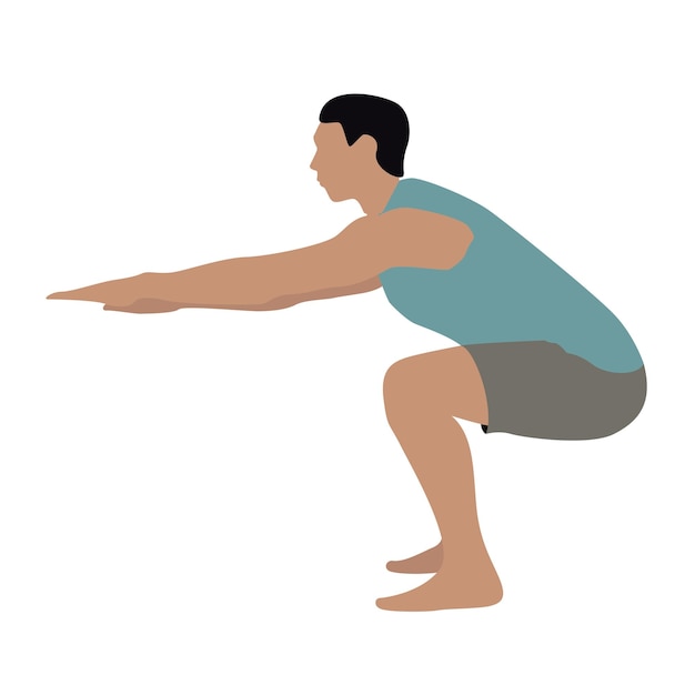 Premium Vector | Flat illustration of a man doing exercise Premium Vector | Flat illustration of a man doing exercise